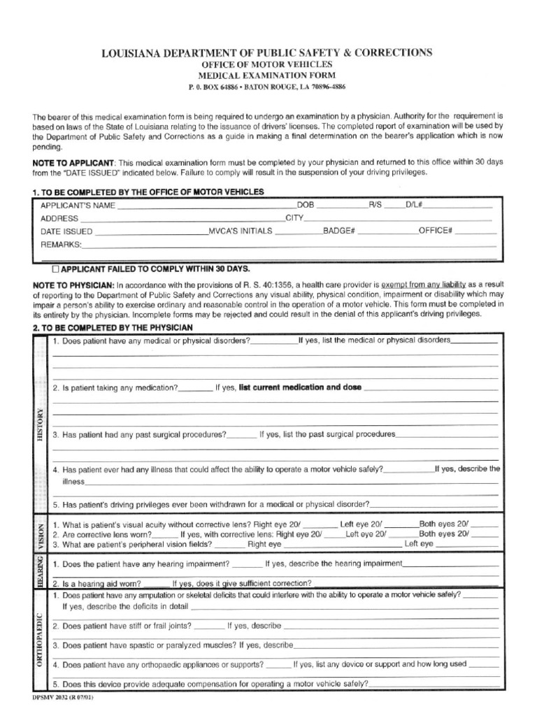 La Omv Medical Examination | PDF