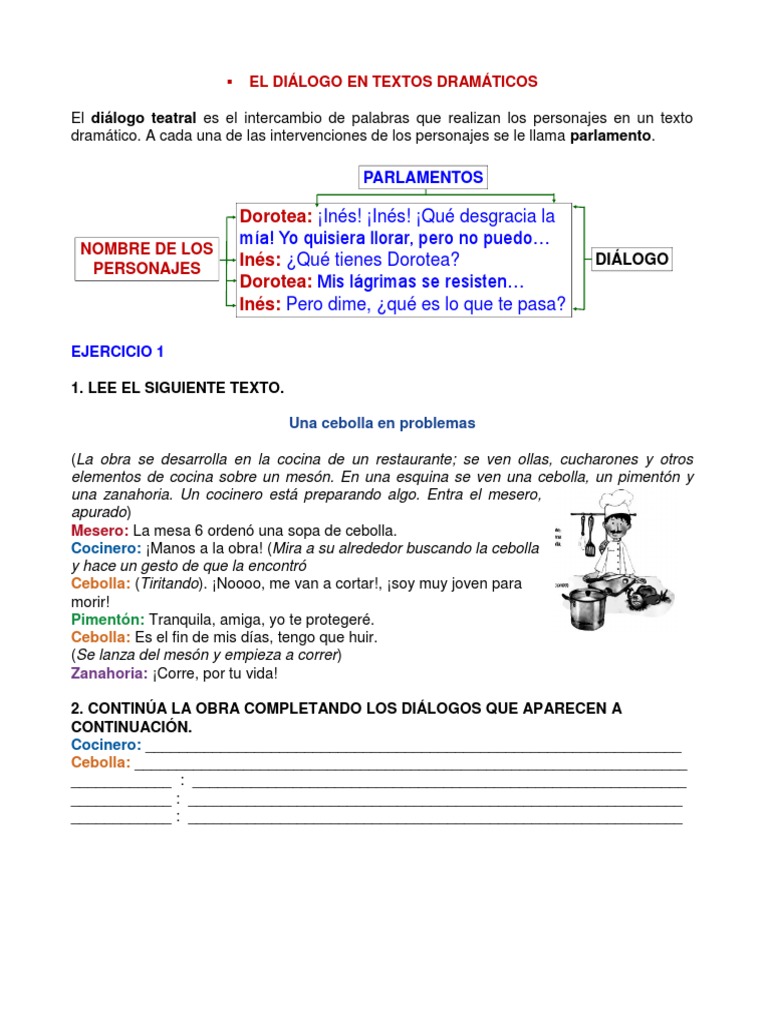 El Diálogo en Textos Dramáticos | PDF