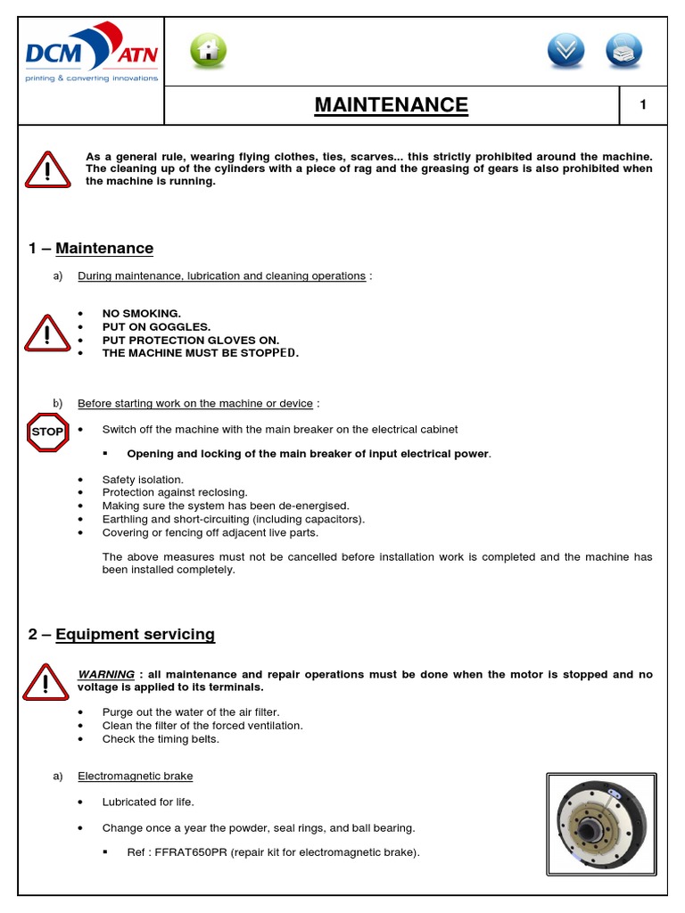 Maintenance DCM SLITTING MACHINE | PDF | Machines | Bearing (Mechanical)