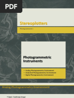 Stereoscopic Plotting Instruments Overview | PDF | Stereoscopy | Optics