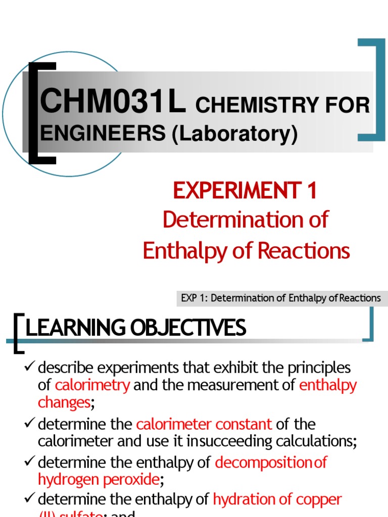 Exp 1 Determination of Enthalpy of Reactions | PDF | Enthalpy | Solvation