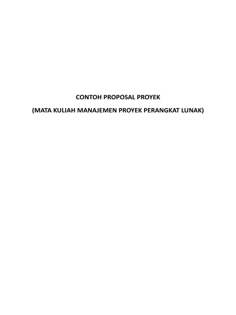 CONTOH PROPOSAL PROYEK Perangkat Lunak | PDF CONTOH PROPOSAL PROYEK Perangkat Lunak | PDF