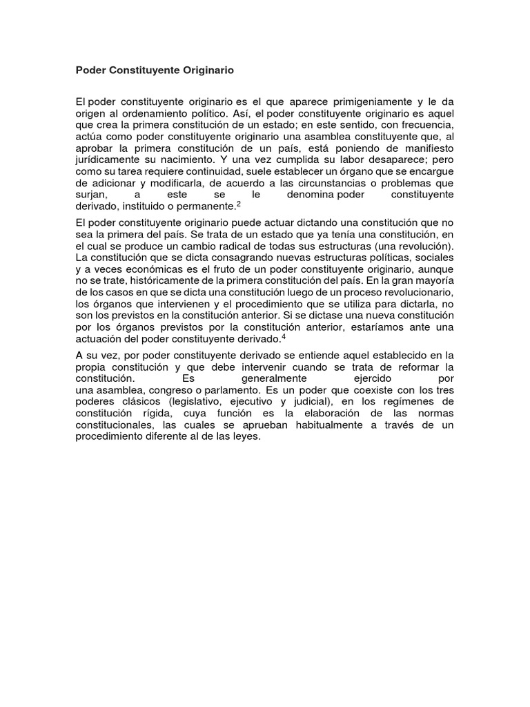 Poder Constituyente Originario | PDF