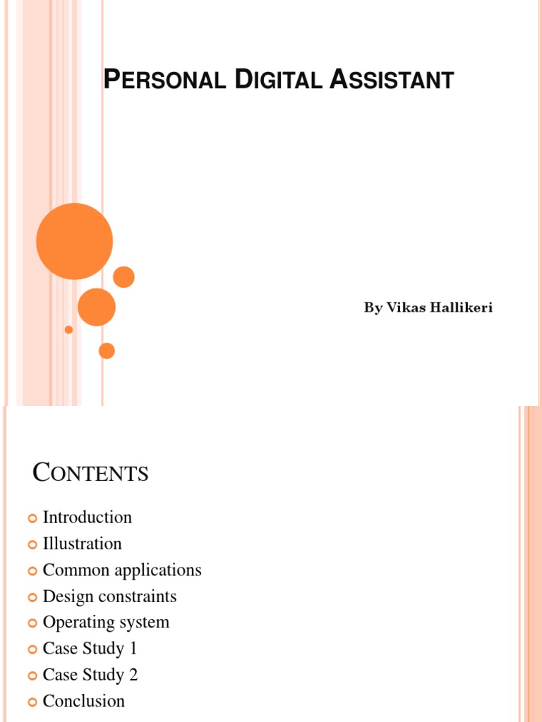 Overview of Personal Digital Assistants | PDF | Personal Digital ...