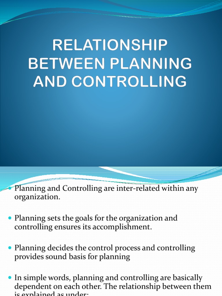 Relationship Between Planning and Controlling | PDF