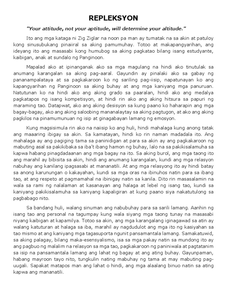 Repleksyon Awtput | PDF