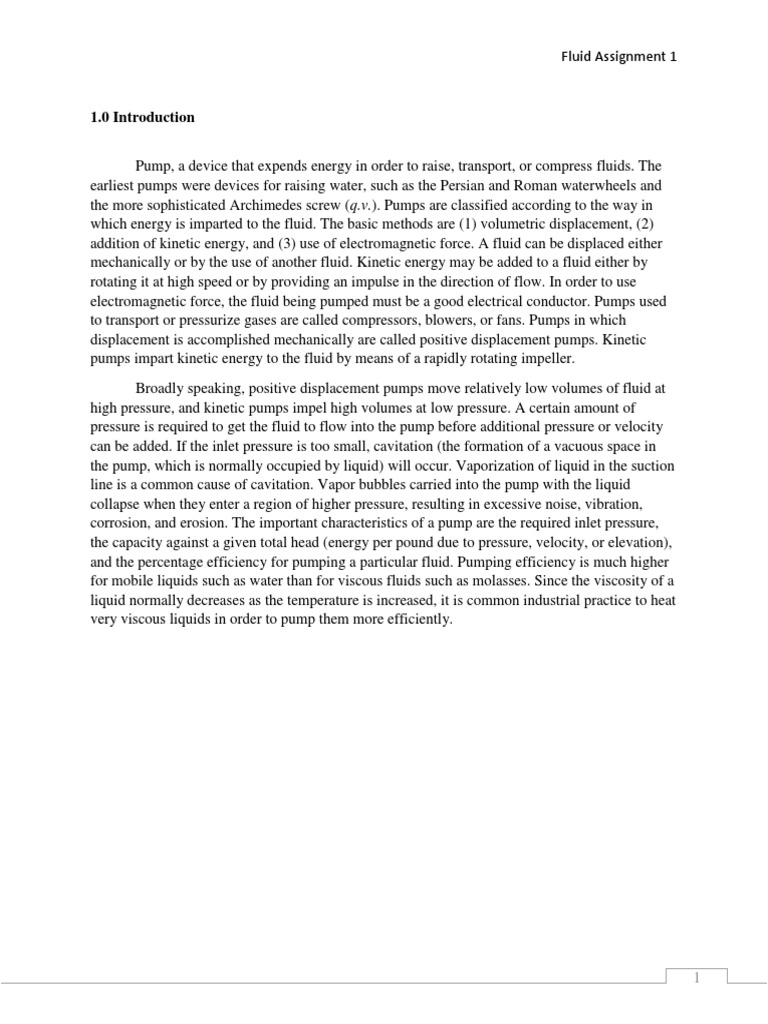 Fluid Assignment | PDF | Pump | Fluid Dynamics