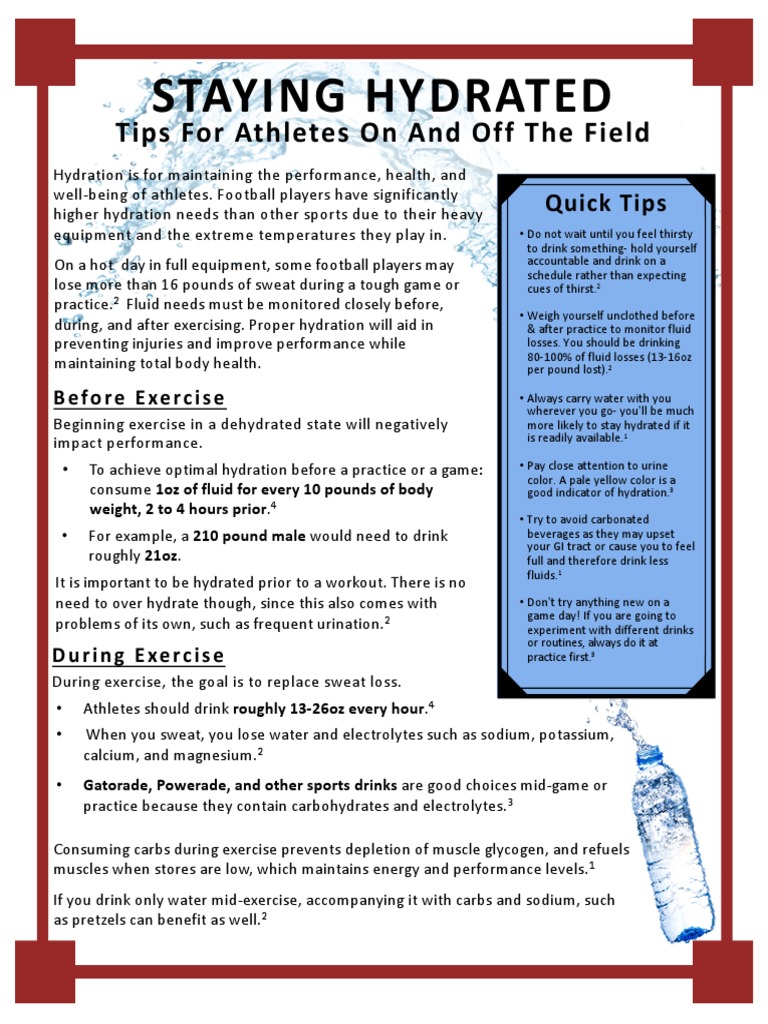 Ansap Hydration Handout Updated | PDF | Dehydration | Sports Nutrition