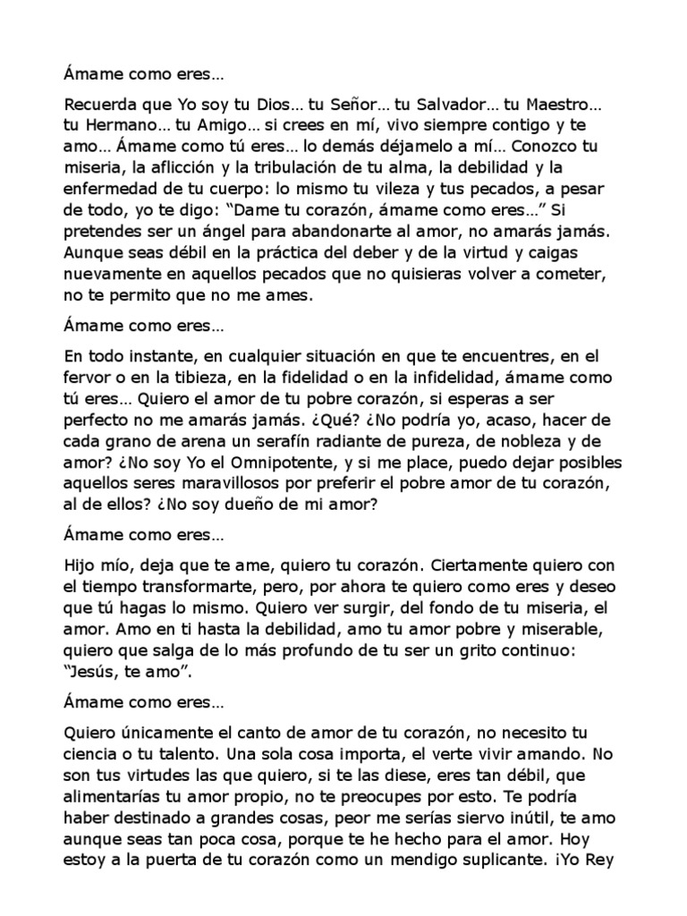 Amame Como Eres | PDF | Amor