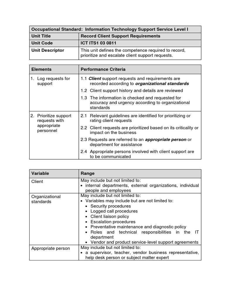 OS - Record Client Support Requirements | Download Free PDF | Competence (Human Resources ...