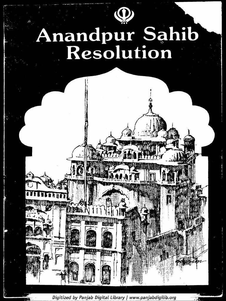 Anandpur Sahib Resolution PDF | PDF | Punjab | Indian Religions