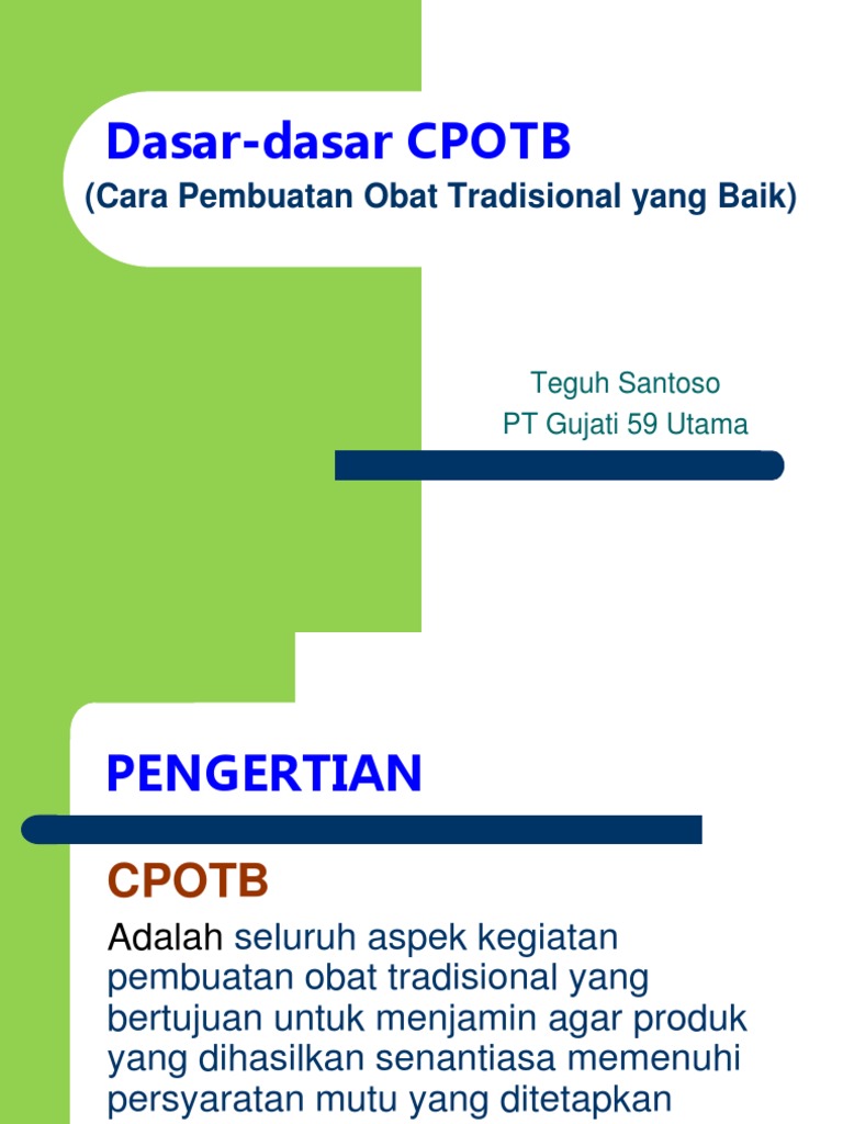 Dasar-Dasar CPOTB | PDF