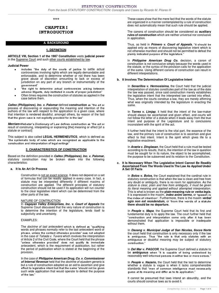 STATCON Pilares | PDF | Statutory Interpretation | Precedent