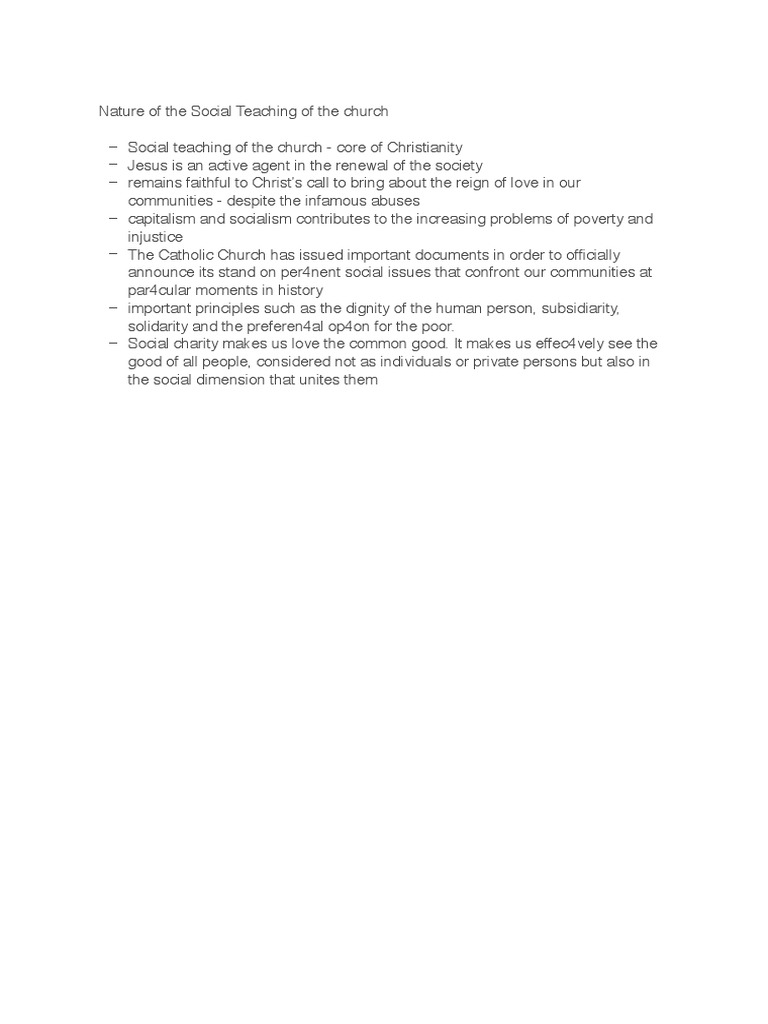 Nature of The Social Teaching of The Church PDF | PDF