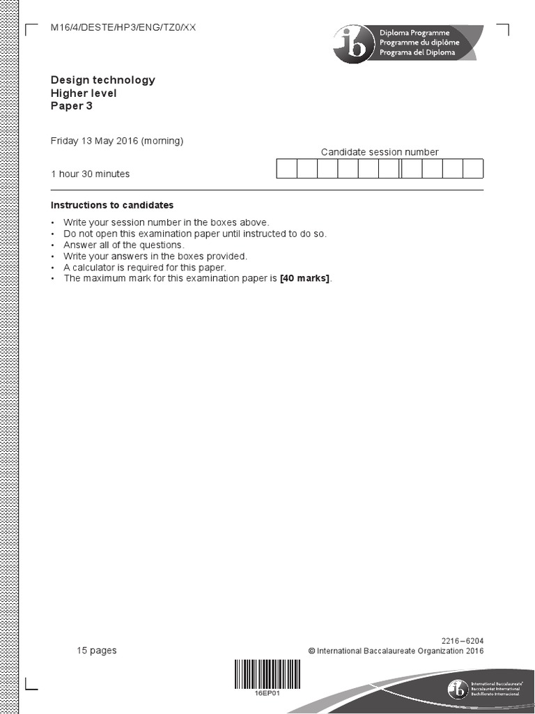 Design Technology Paper 3 HL | PDF | Business | Economies