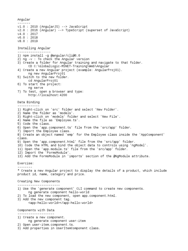 Angular Notes | PDF | Angular Js | Hypertext Transfer Protocol