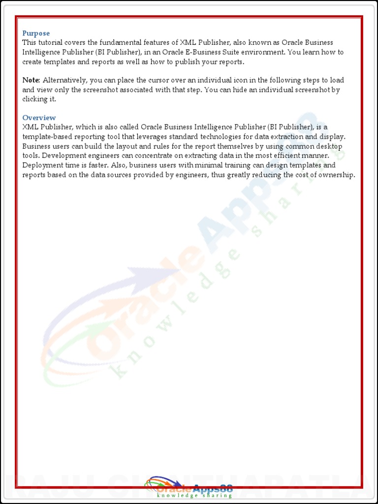 Creating Reports In Oracle E Business Suite Using Xml Publisher Pdf Microsoft Word