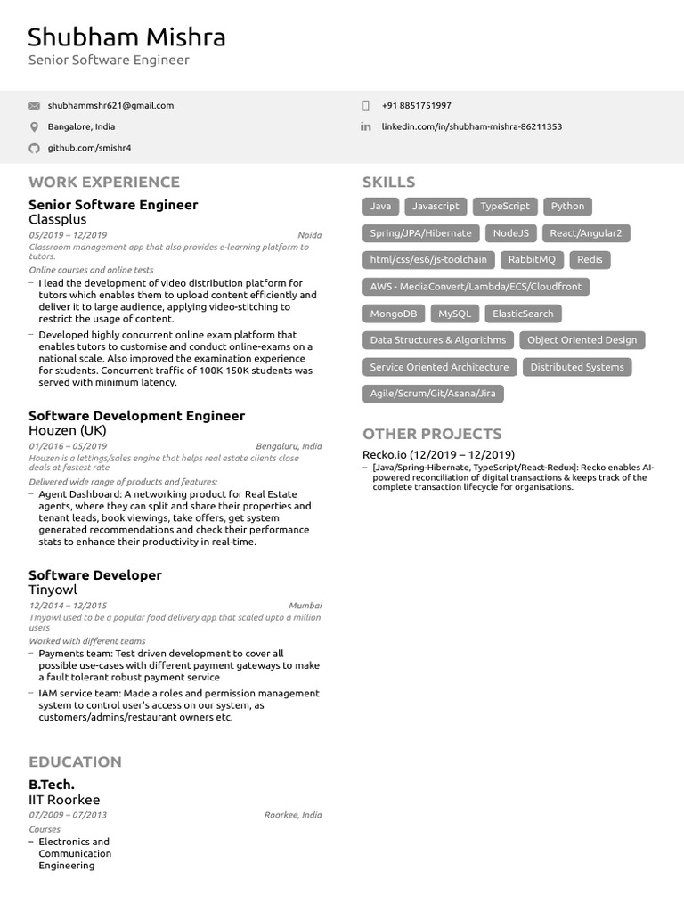 Shubham's Resume Latest | PDF | Educational Technology | Software ...