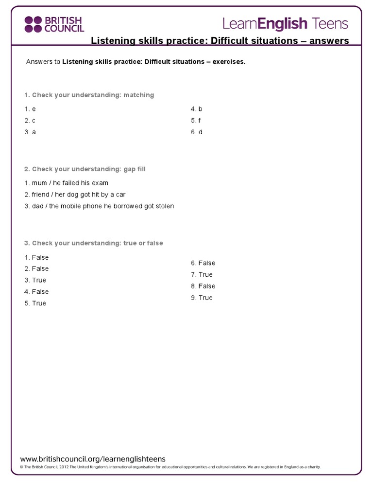 Listening Skills: Difficult Situations | PDF