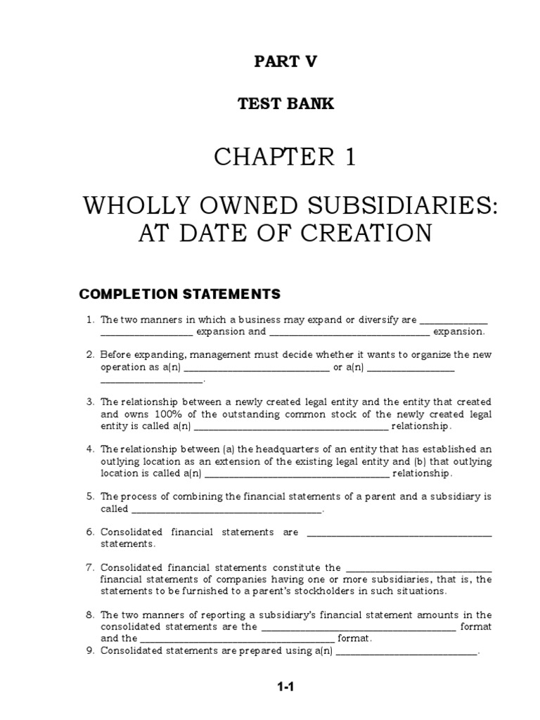 TB ch01 9e | PDF | Consolidation (Business) | Subsidiary