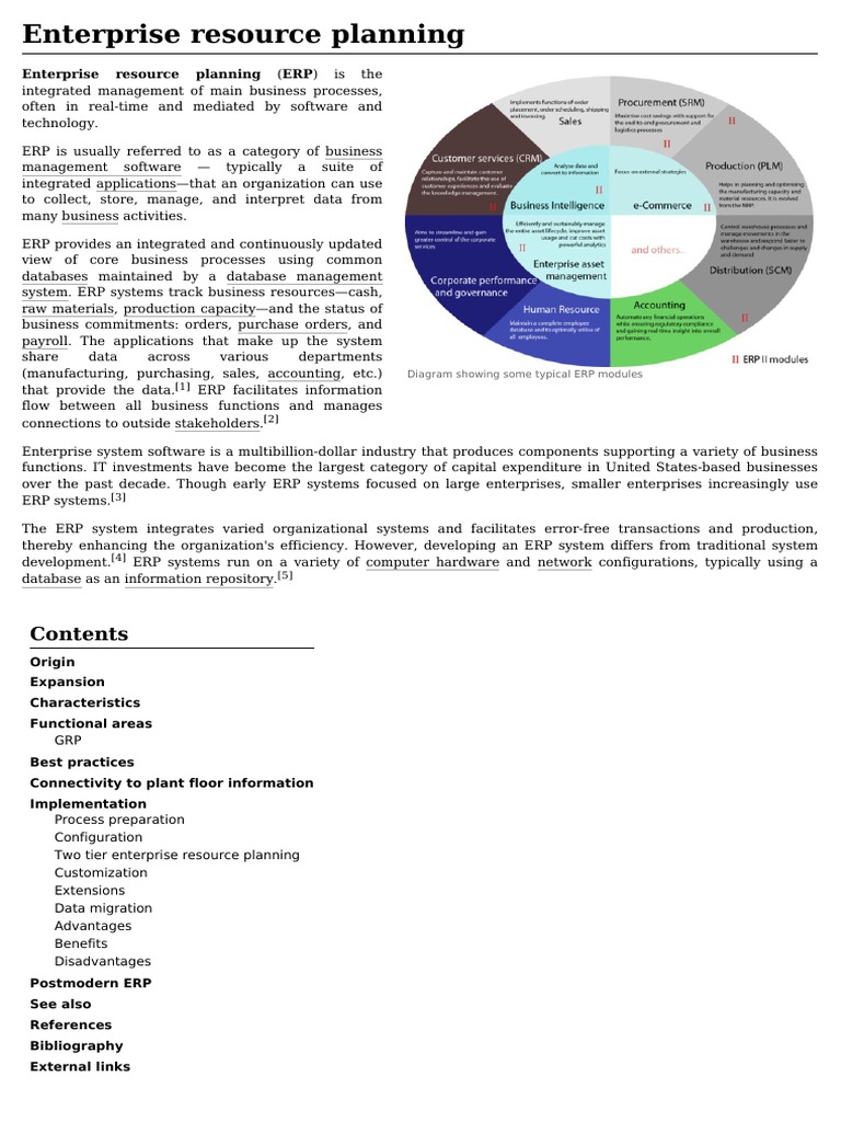 Erp | PDF | Enterprise Resource Planning | Information Technology