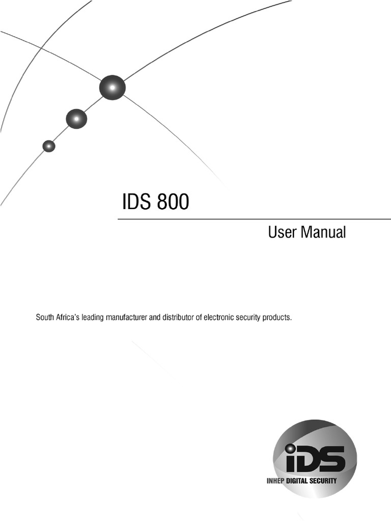 IDS800 User | PDF | Security Alarm | Computing And Information Technology