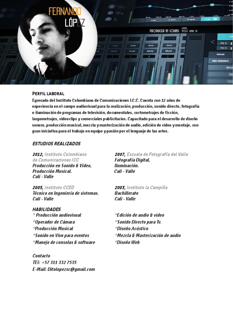 Dito López Profesional CV 2020 PDF | PDF | Tecnología de medios | Entretenimiento