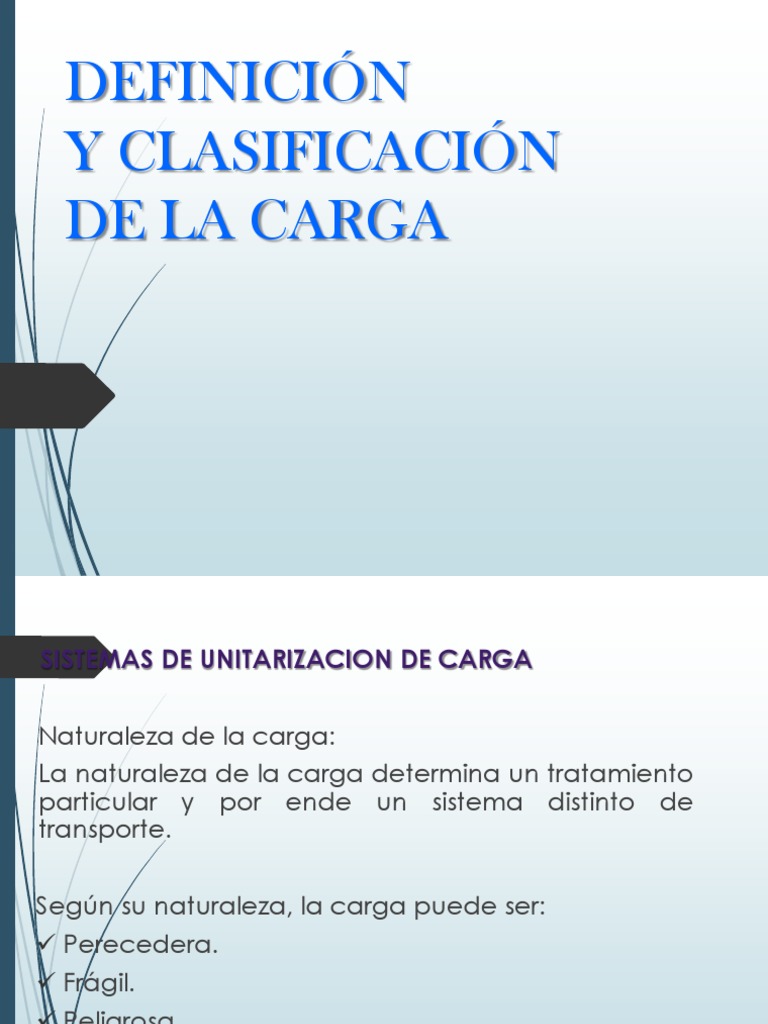Definicion de Carga y Naturaleza | PDF | Paleta | Transporte de mercancías