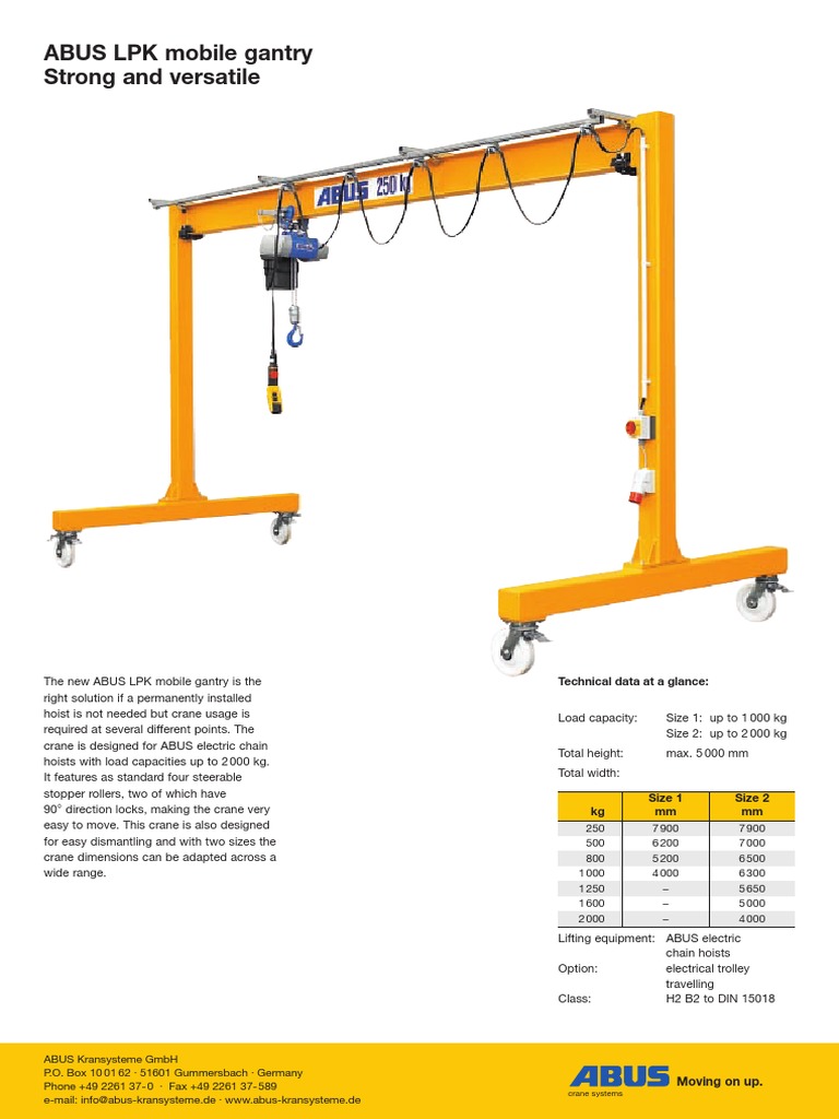 Abus Lightweight | PDF | Crane (Machine) | Electric Power