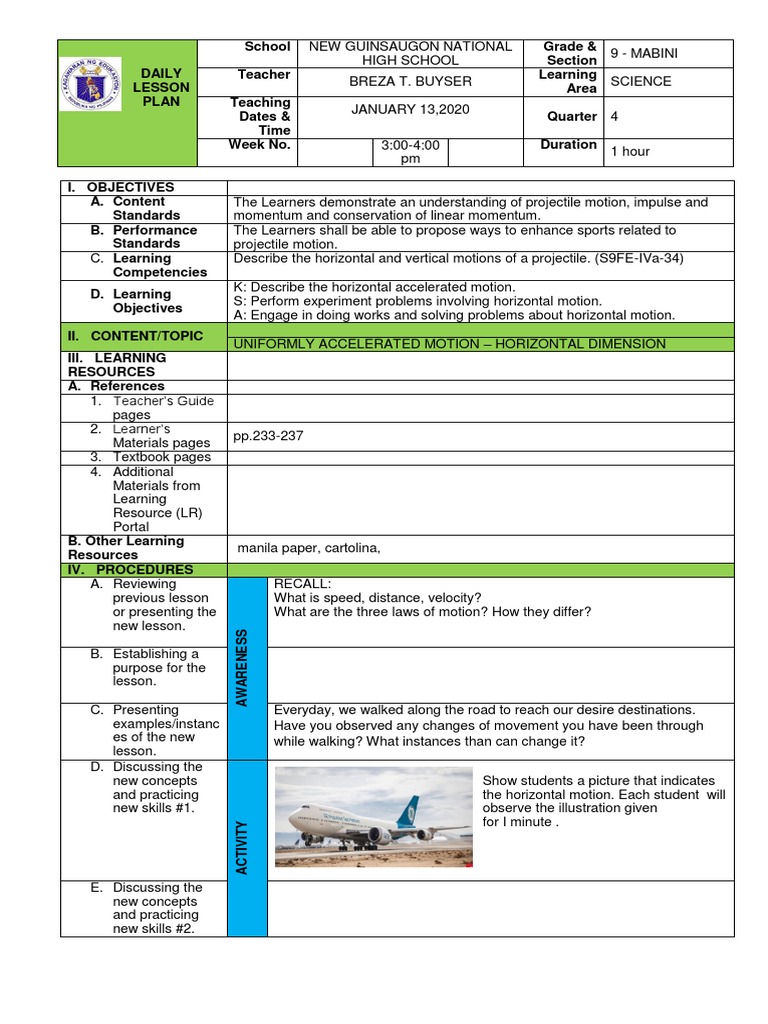 UAM-Horizontal Dimension LP | PDF | Acceleration | Learning