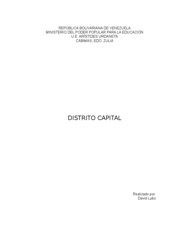 Distrito Capital | PDF | Ciencias de la Tierra | Geografía Física