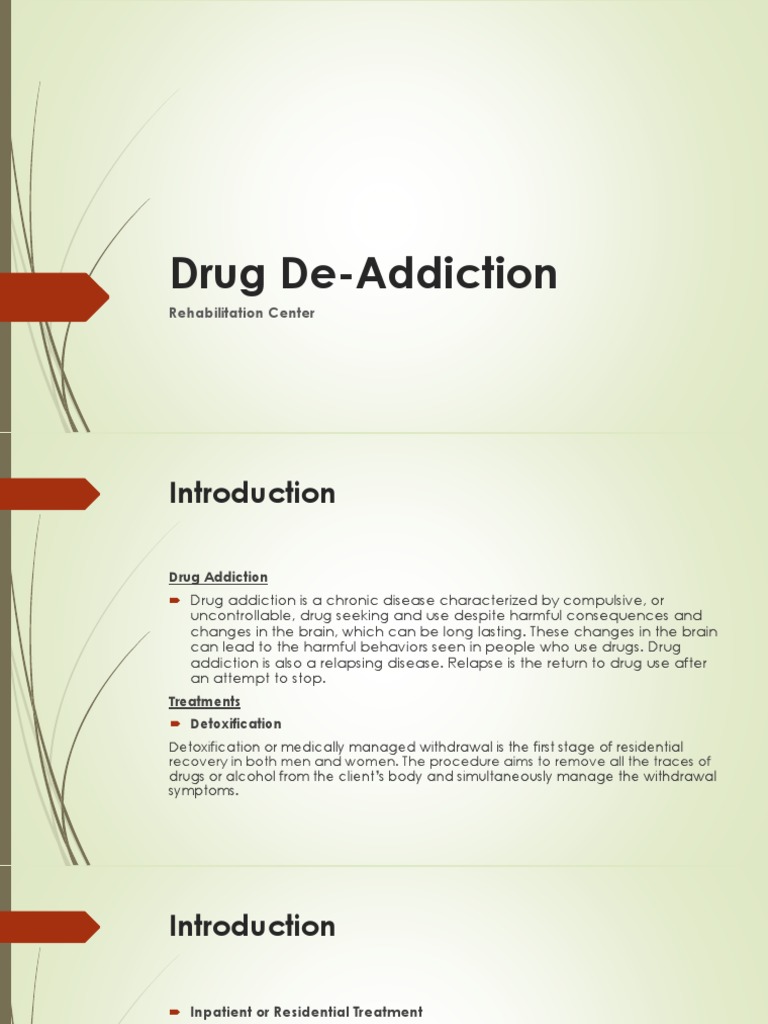 Drug De-Addiction | Download Free PDF | Drug Rehabilitation | Substance ...