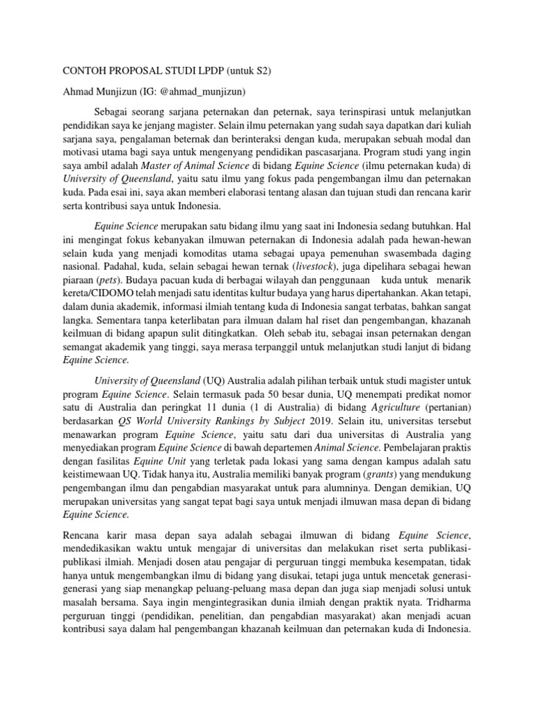 Contoh Proposal Studi LPDP | PDF