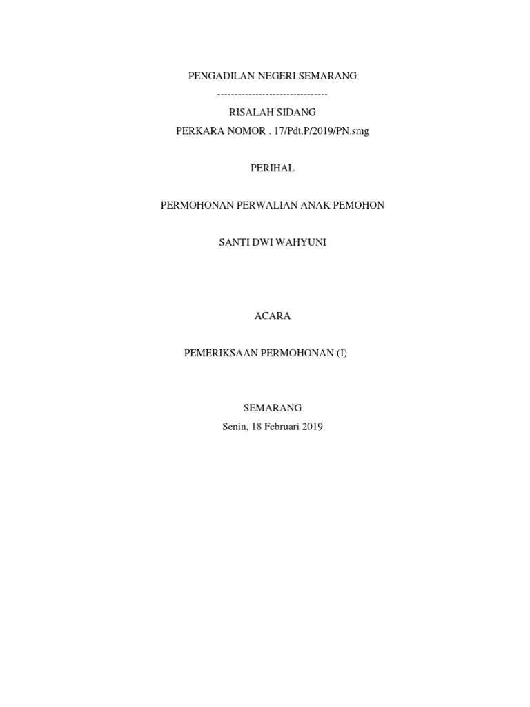 Contoh Risalah Permohonan | PDF