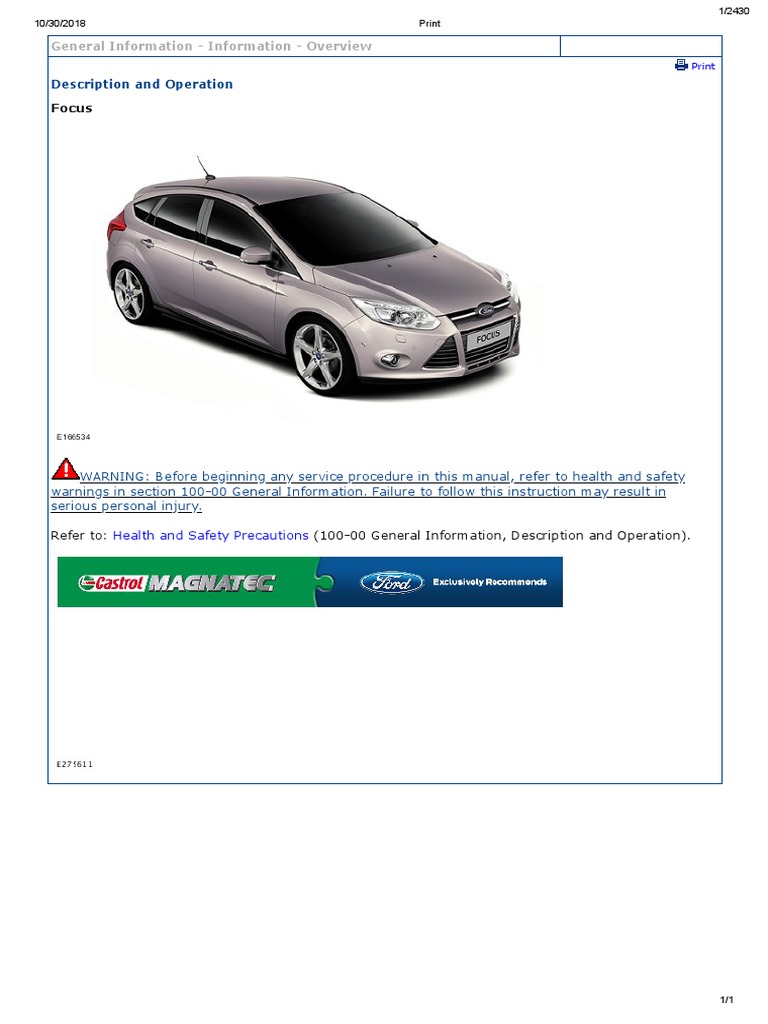 0.1.manual Reparatii Si Intretinere FORD FOCUS PDF | PDF | Nut ...
