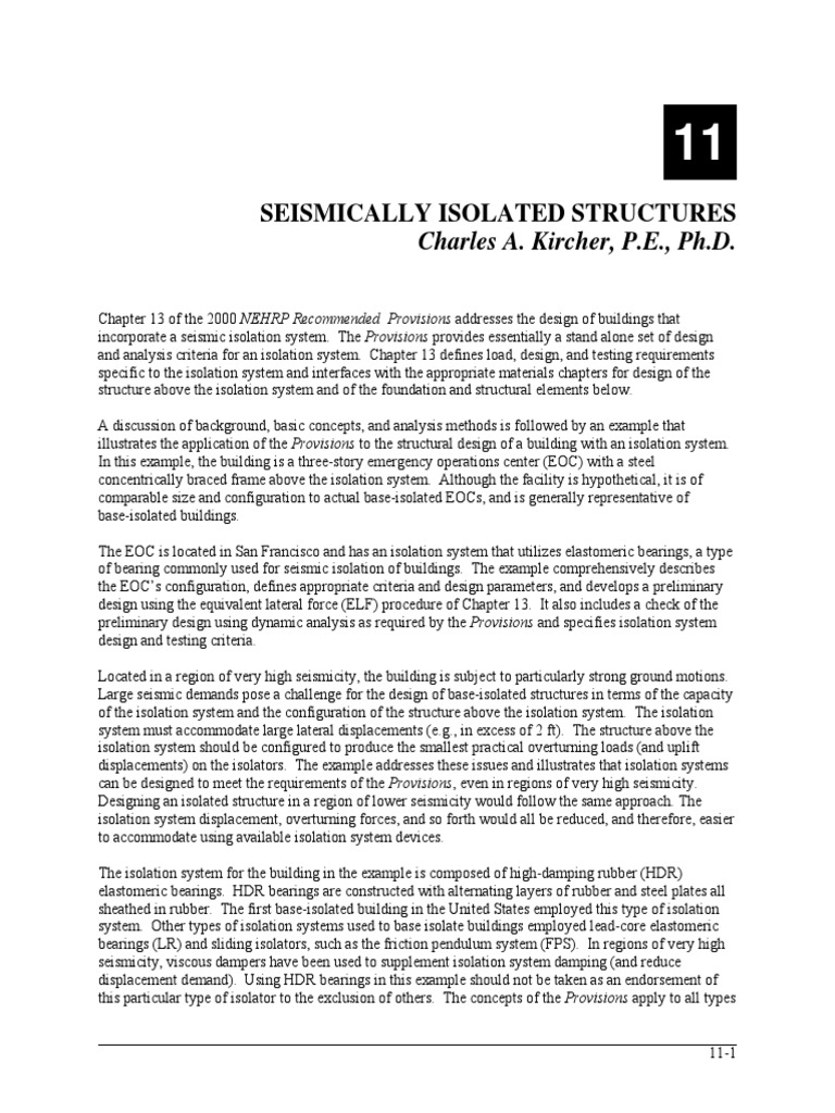 Chapter11 - SEISMICALLY ISOLATED STRUCTURES | PDF | Nonlinear System ...