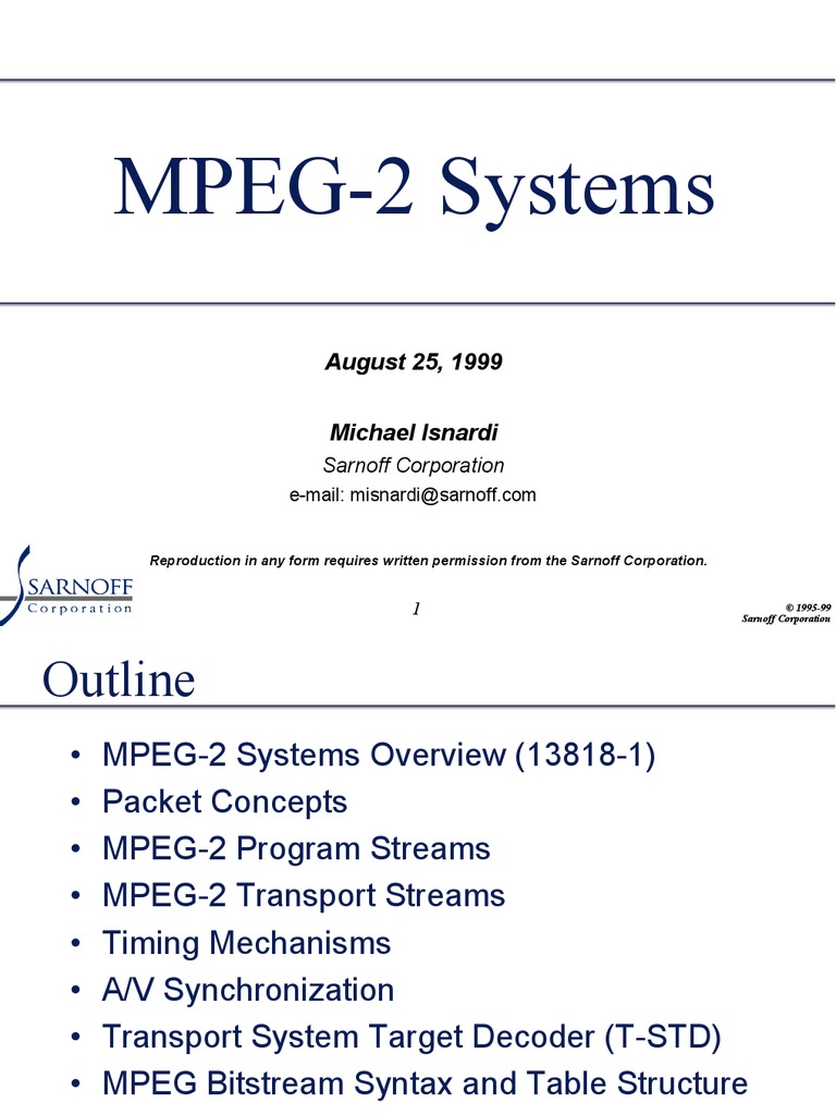 Mpeg-2 TS Systems | Network Packet | Filmmaking