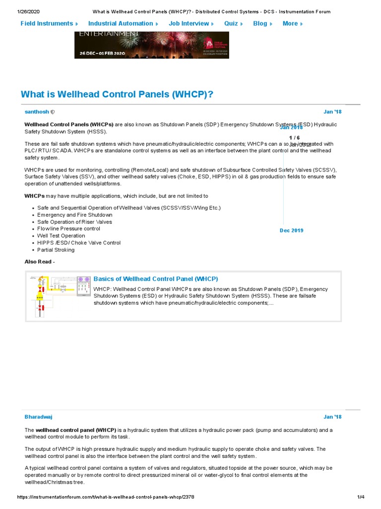 What Is Wellhead Control Panels (WHCP) - Distributed Control Systems - DCS PDF | PDF ...