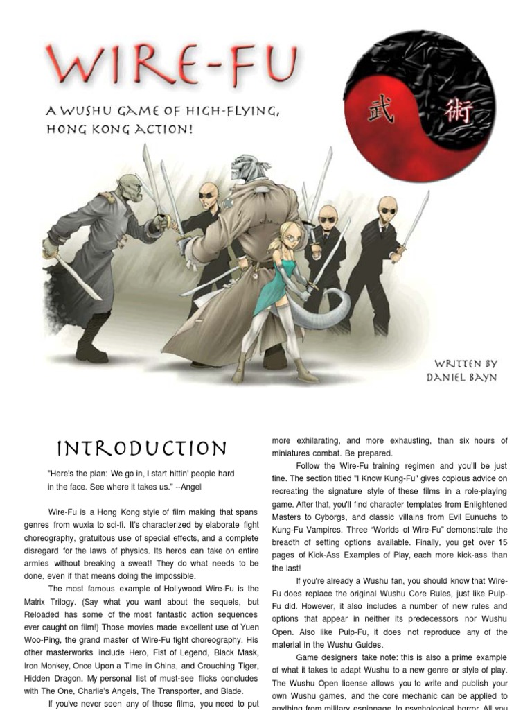 Wire-Fu: Bringing Hong Kong Action Movie Mayhem to Your Roleplaying ...