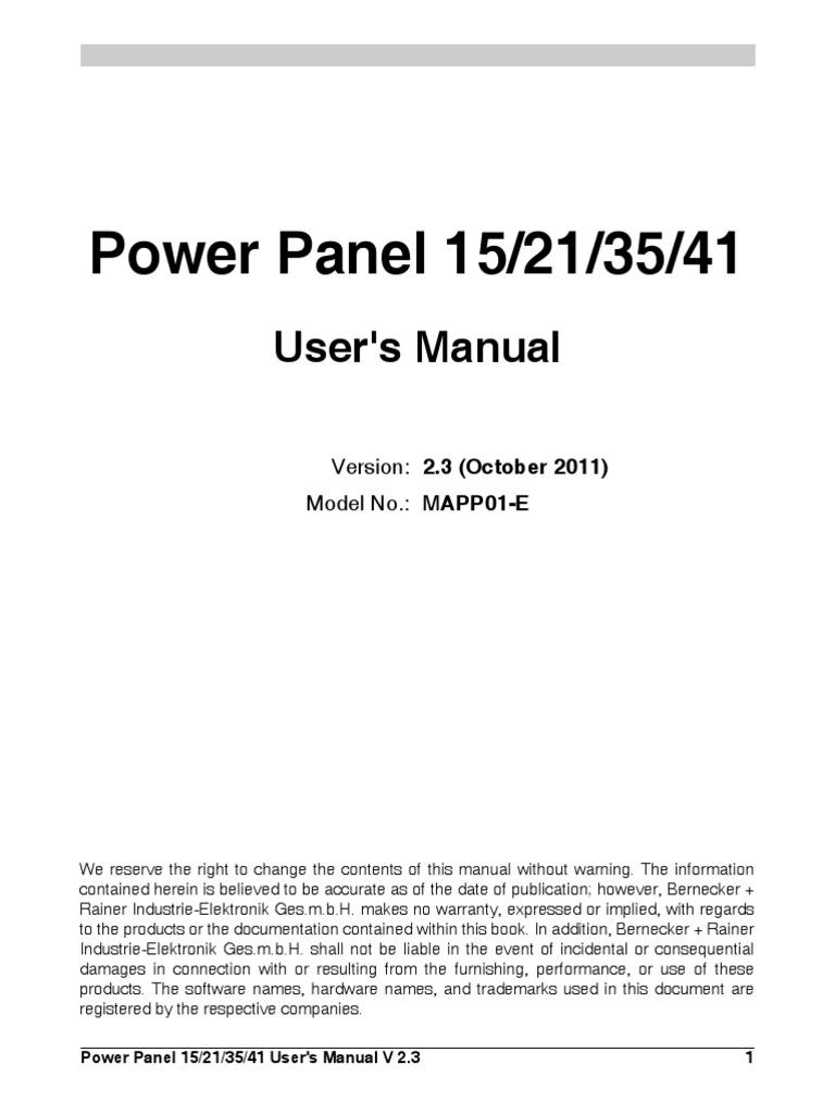 Mapp01-E Power Panel User Manual PDF | PDF | Power Supply | Input/Output