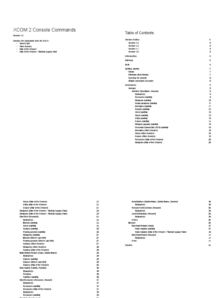 XCOM 2 Console Commands - Documentos de Google | PDF | Command Line ...