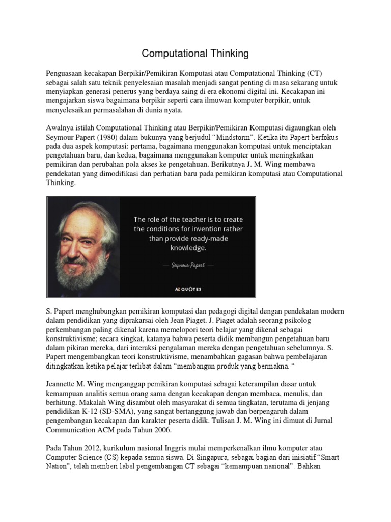 Computational Thinking | PDF