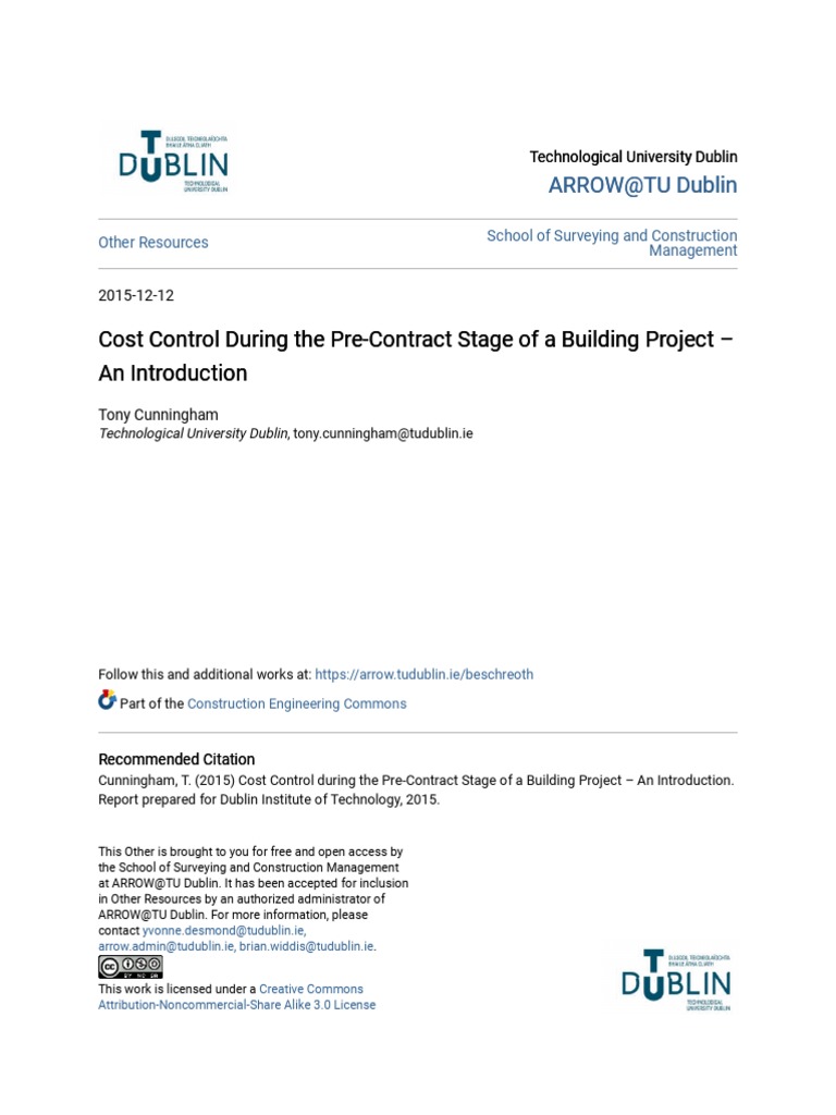 Cost Control During The Pre-Contract Stage of A Building Project | PDF ...