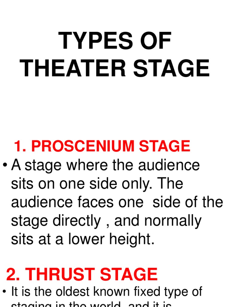 Types of Theatre Stages Explained | PDF