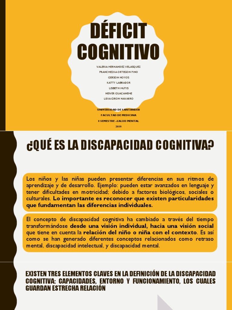 Deficit Cognitivo | PDF | Discapacidad intelectual | Desorden ...