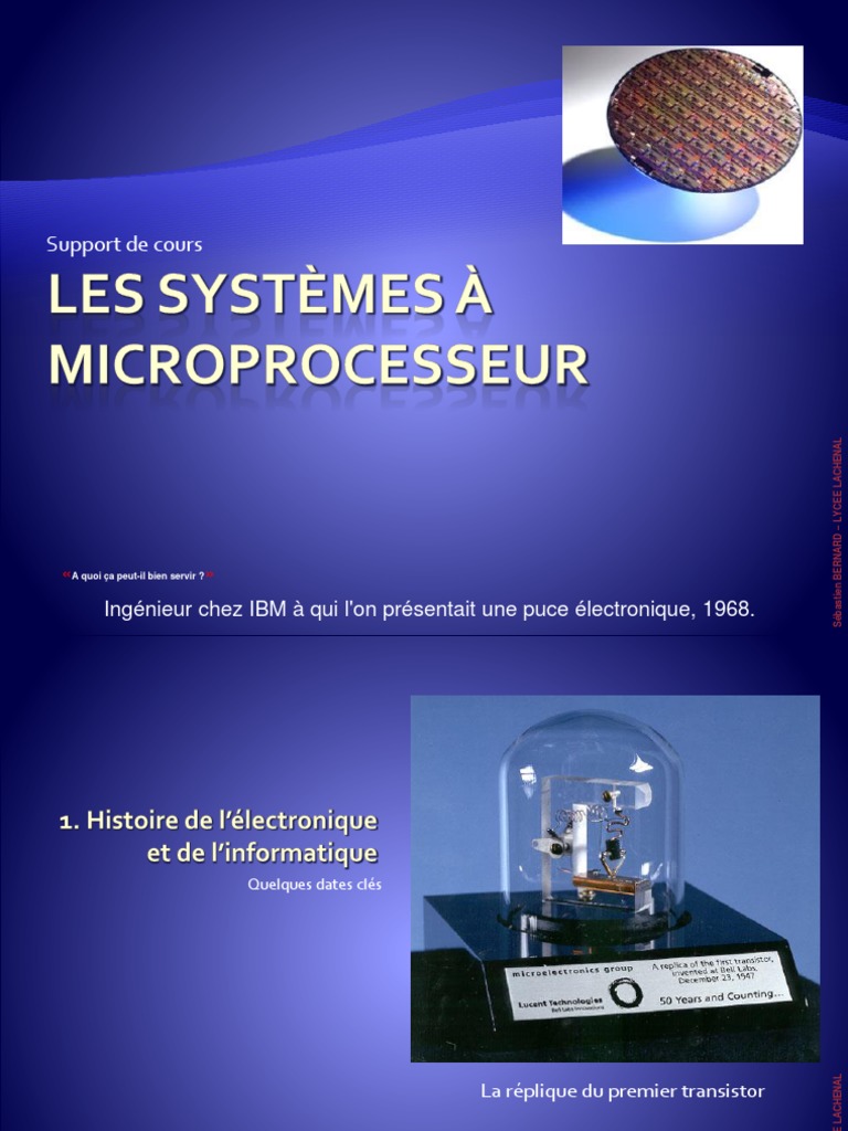 Cours E Les Systemes A Microprocesseur | PDF | Langage de programmation | Processeur