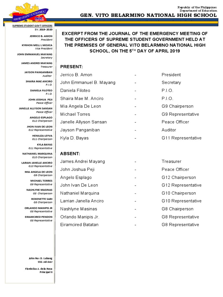 SSG VP Resolution | Download Free PDF | Public Law | Social Institutions