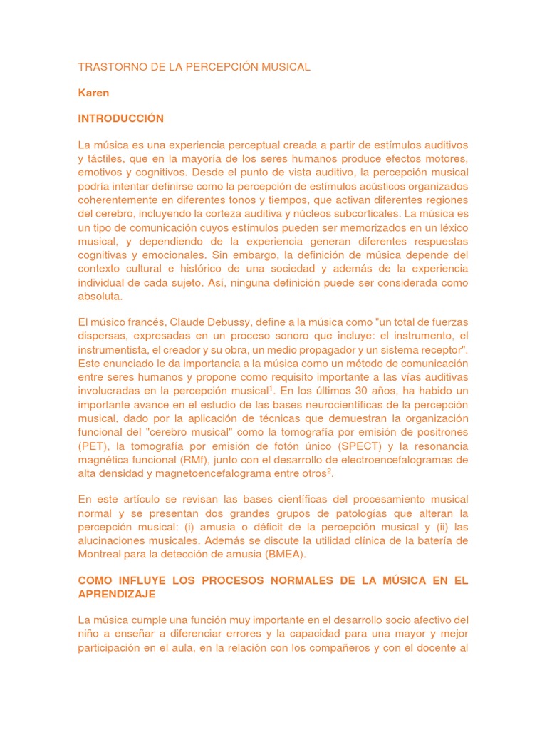 Reparticion de Percepcion Musical | PDF | Ritmo | Alucinación