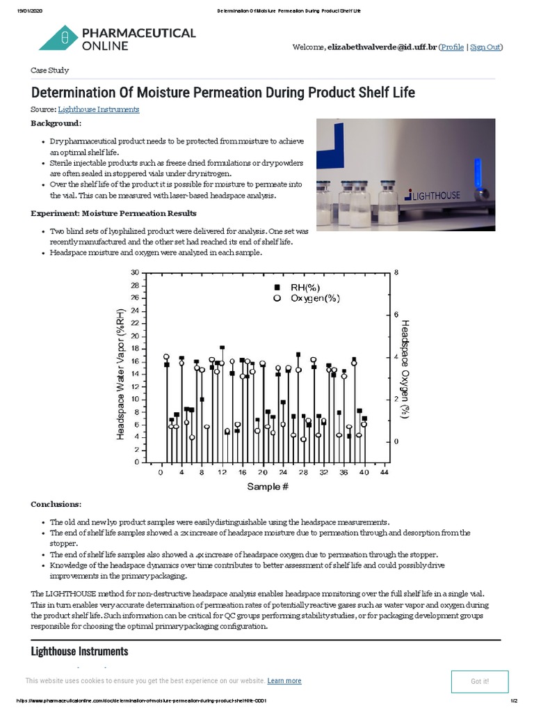 Determination of Moisture Permeation During Product Shelf Life | PDF ...