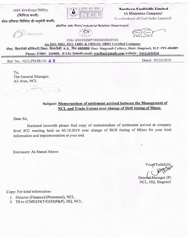 Change of Shift Timings-1 | PDF | Shift Work | Business Ethics